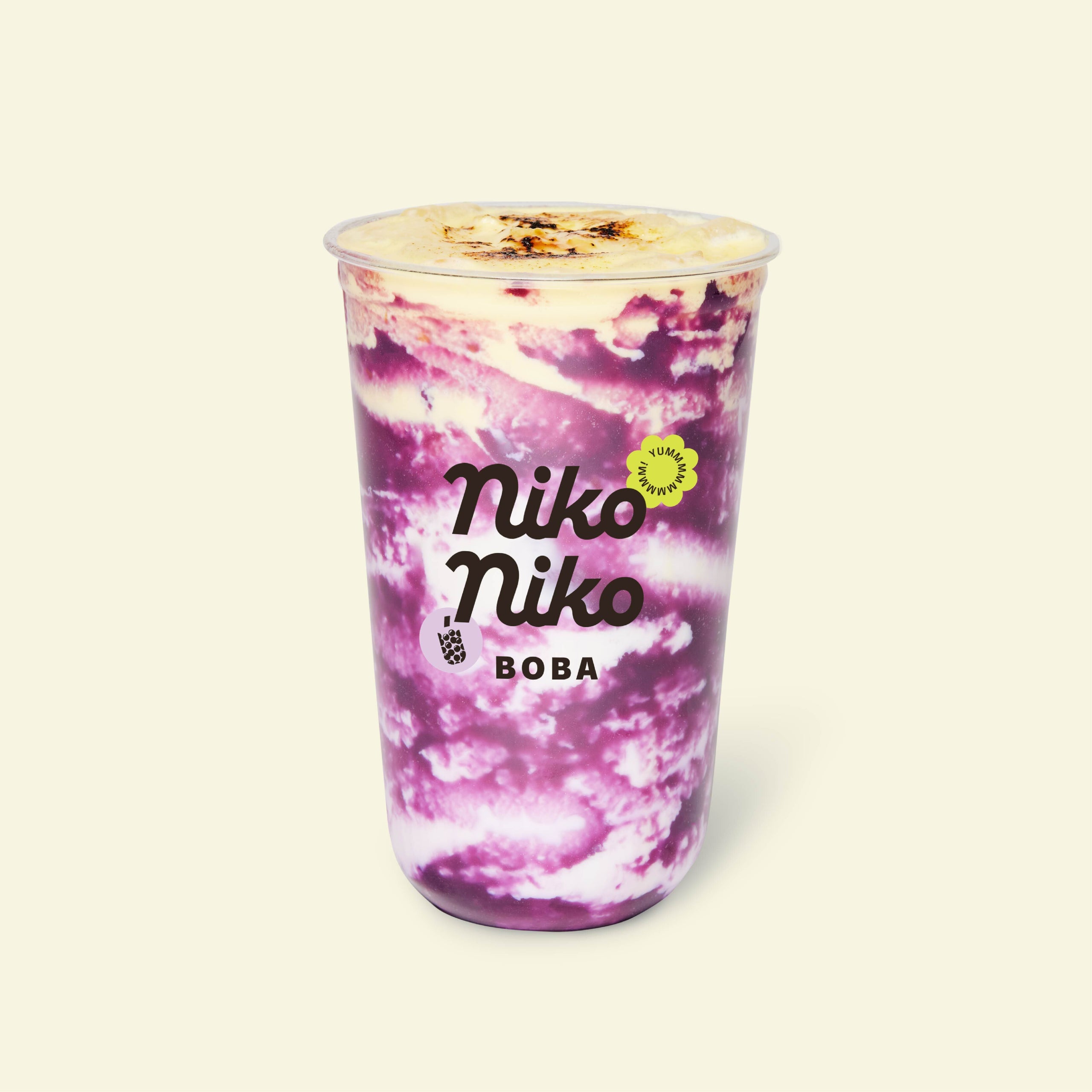 Ube Latte Creme Brulee | Niko Niko Boba